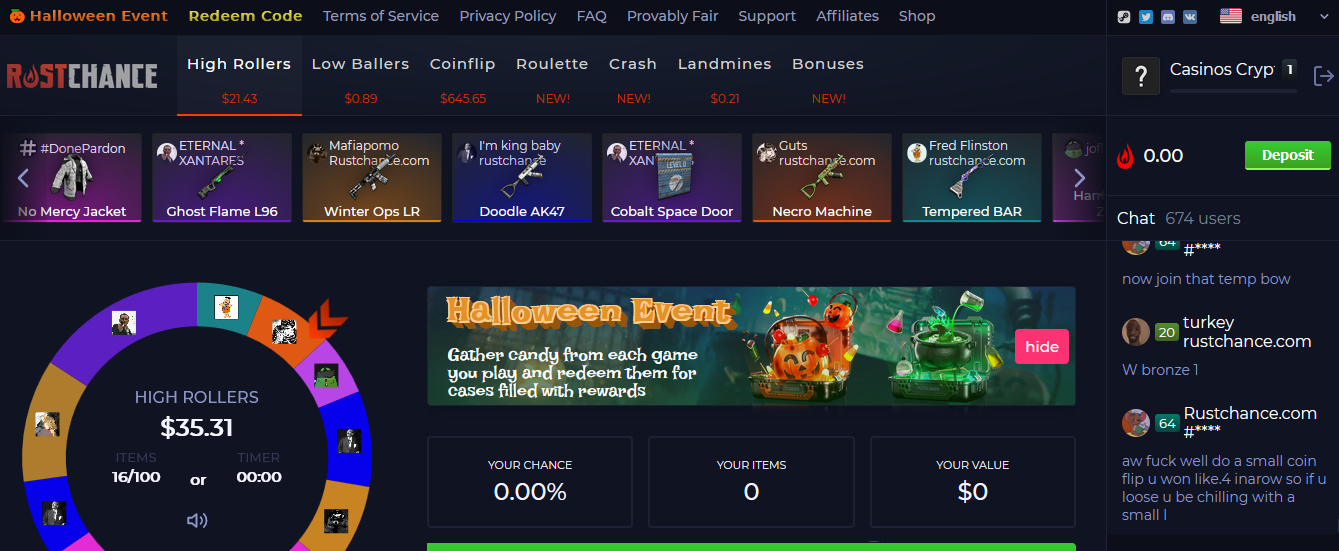 RustChance Review > Claim $0.50 For Free > Get Now!