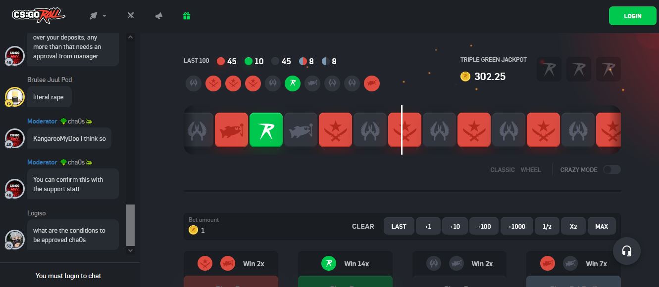 CSGORoll Review > Case Opening > Play Games