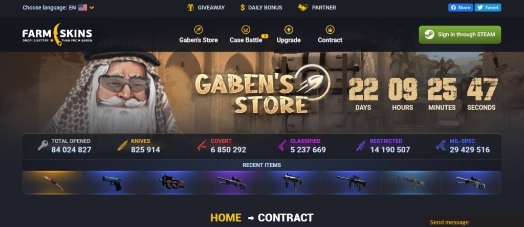 FarmSkins Review > Open Quality CSGO Cases > Win Rare Skins