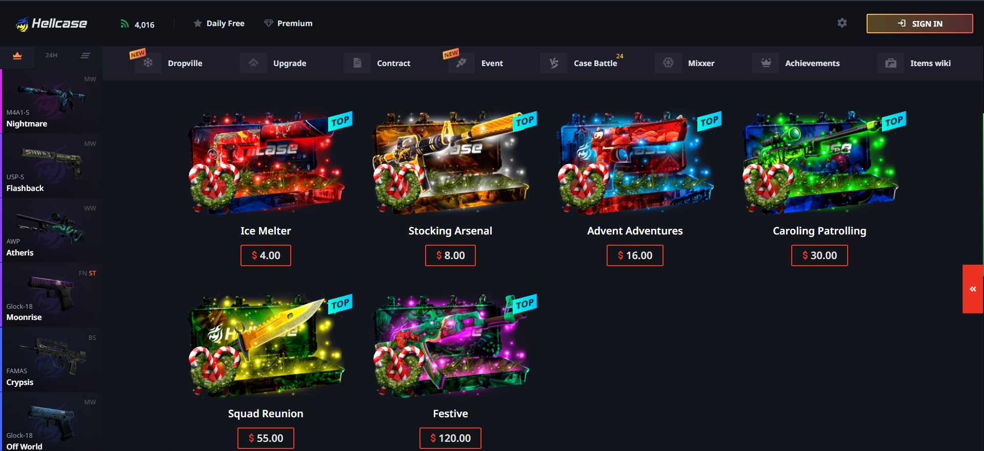 Hellcase Review > Open Cases > Win Some Rare Skins