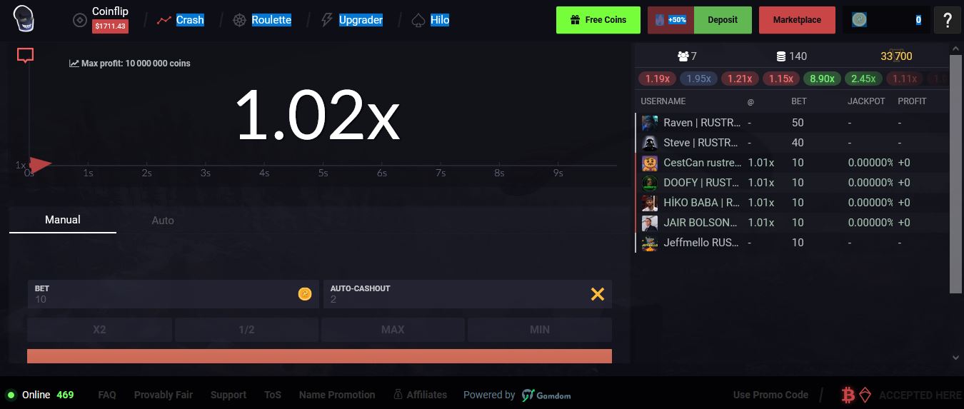 RustReaper Review > Play Rust Games > Claim 500 Free Coins